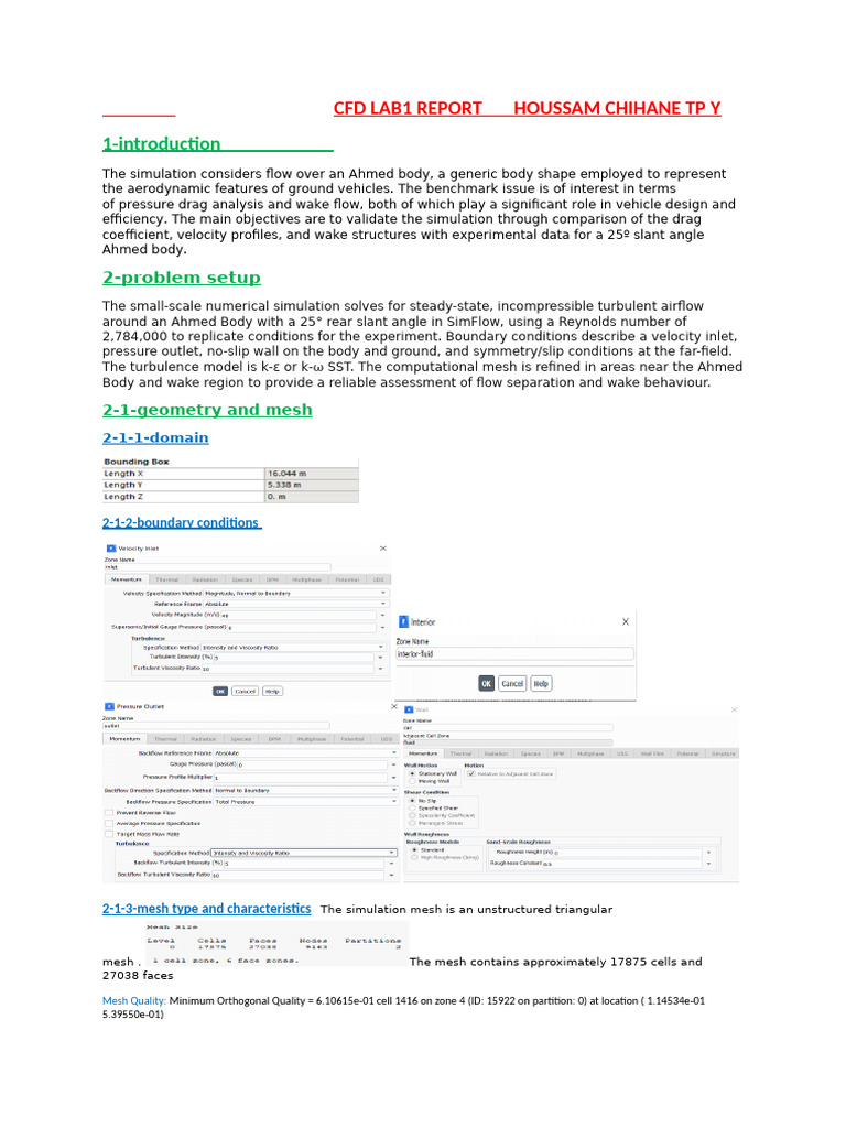 CFD Lab1 Report | PDF | Fluid Dynamics | Computational Fluid Dynamics