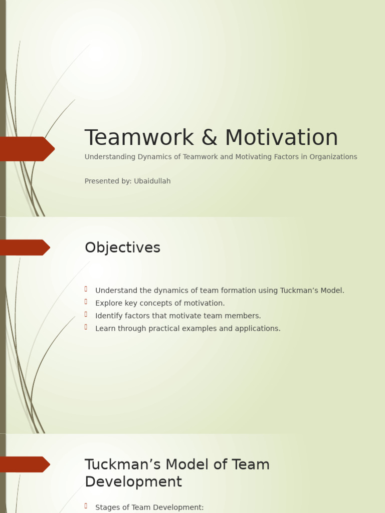 Teamwork and Motivation | PDF | Motivational | Motivation