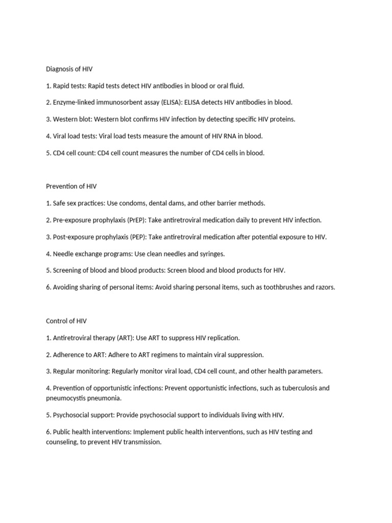 Diagnosis of HIV | PDF