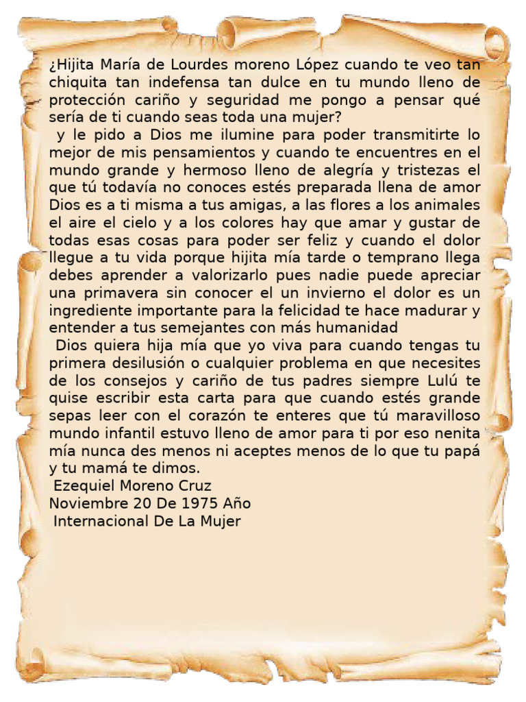 Carta de Papa Auna Niña 1975 | PDF