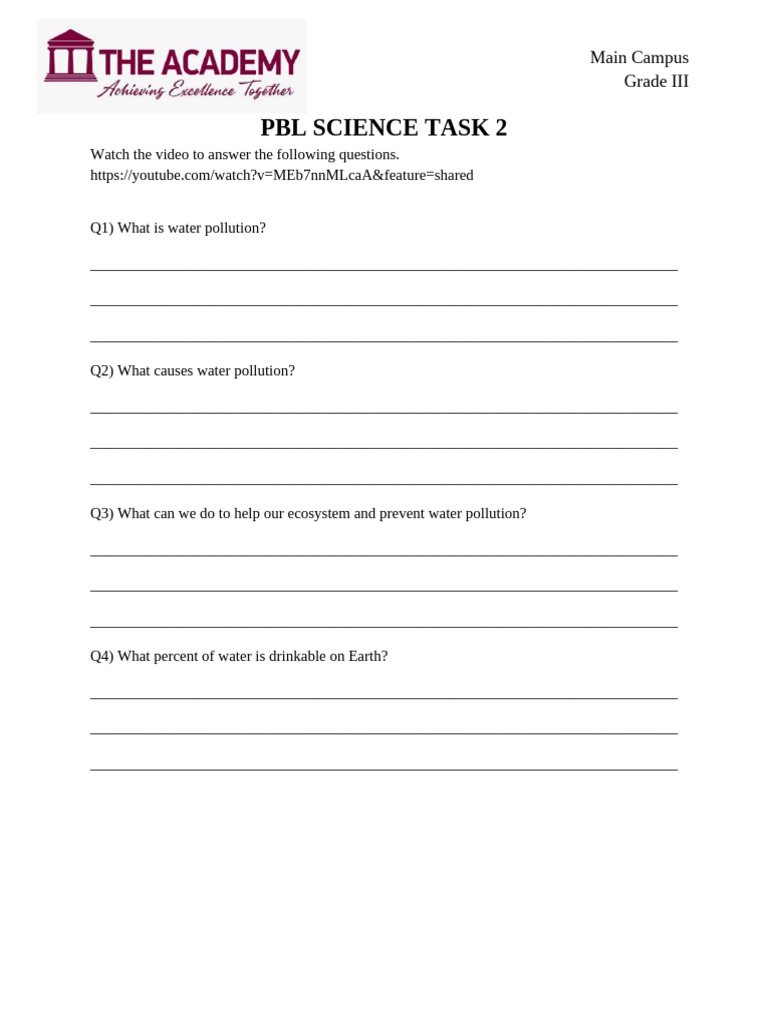 PBL Science Task 2 | PDF