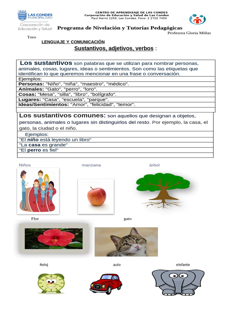 Sustantivos Adjetivos y Verbos - Jose | PDF | Adjetivo | Verbo