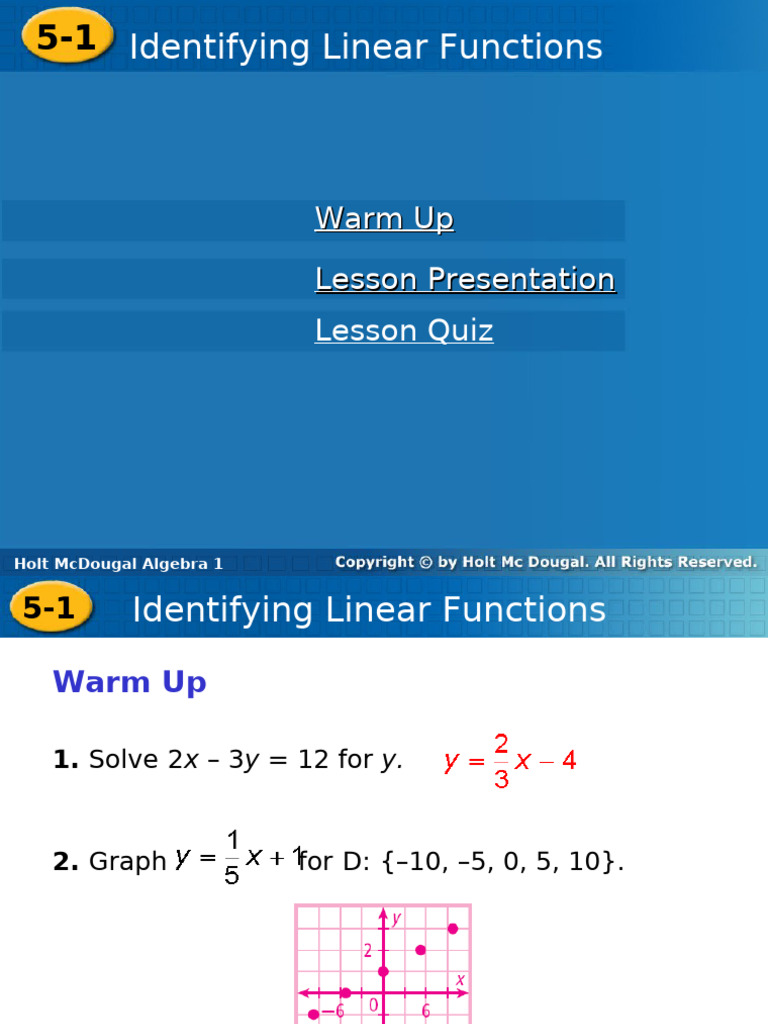 Linear Equation & Function / Algebra 1 Curriculum | PDF | Function ...