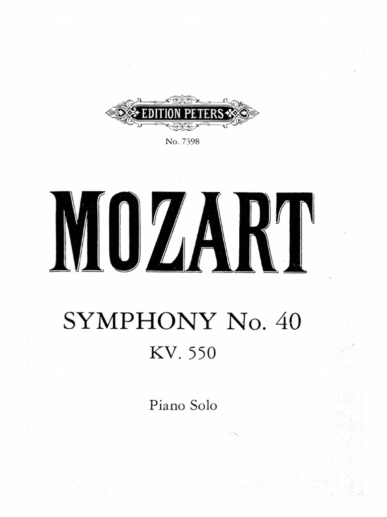 Mozart KV550 Symphony No40 (Pno Arr August Horn) | PDF | Classical ...