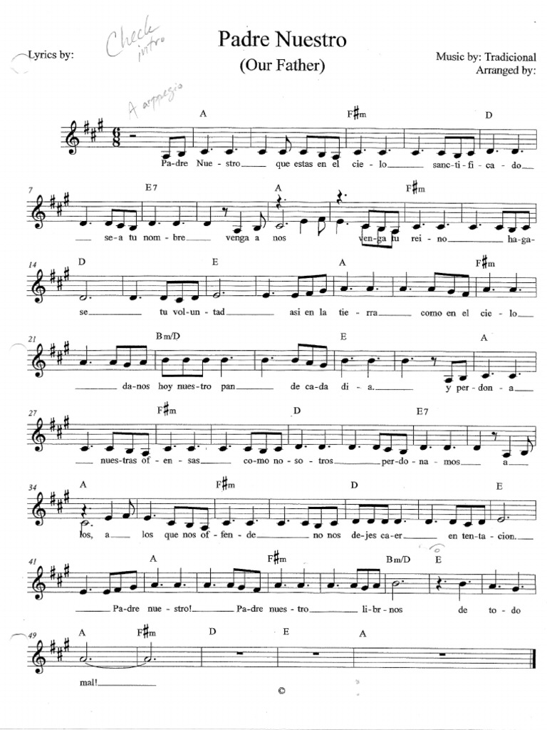 Padre Nuestro - Spanish Our Father | PDF