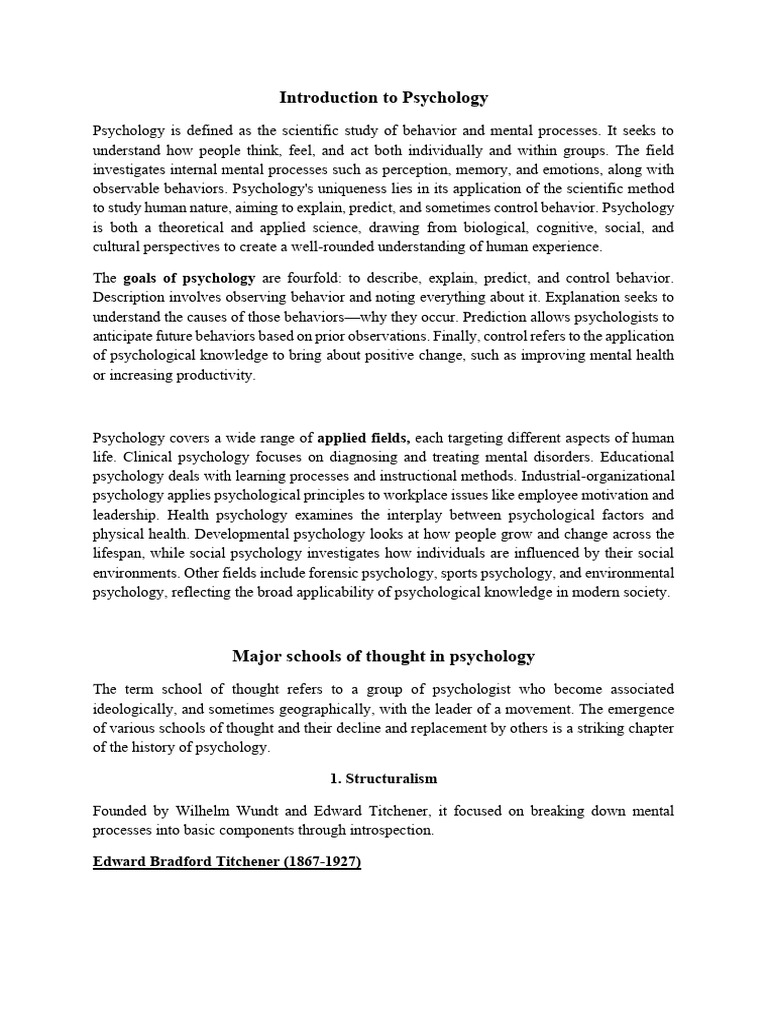 Overview of Psychology's Key Concepts | PDF | Psychology ...