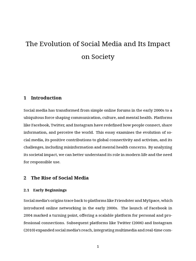 The Evolution of Social Media and Its Impact | PDF | Social Media ...