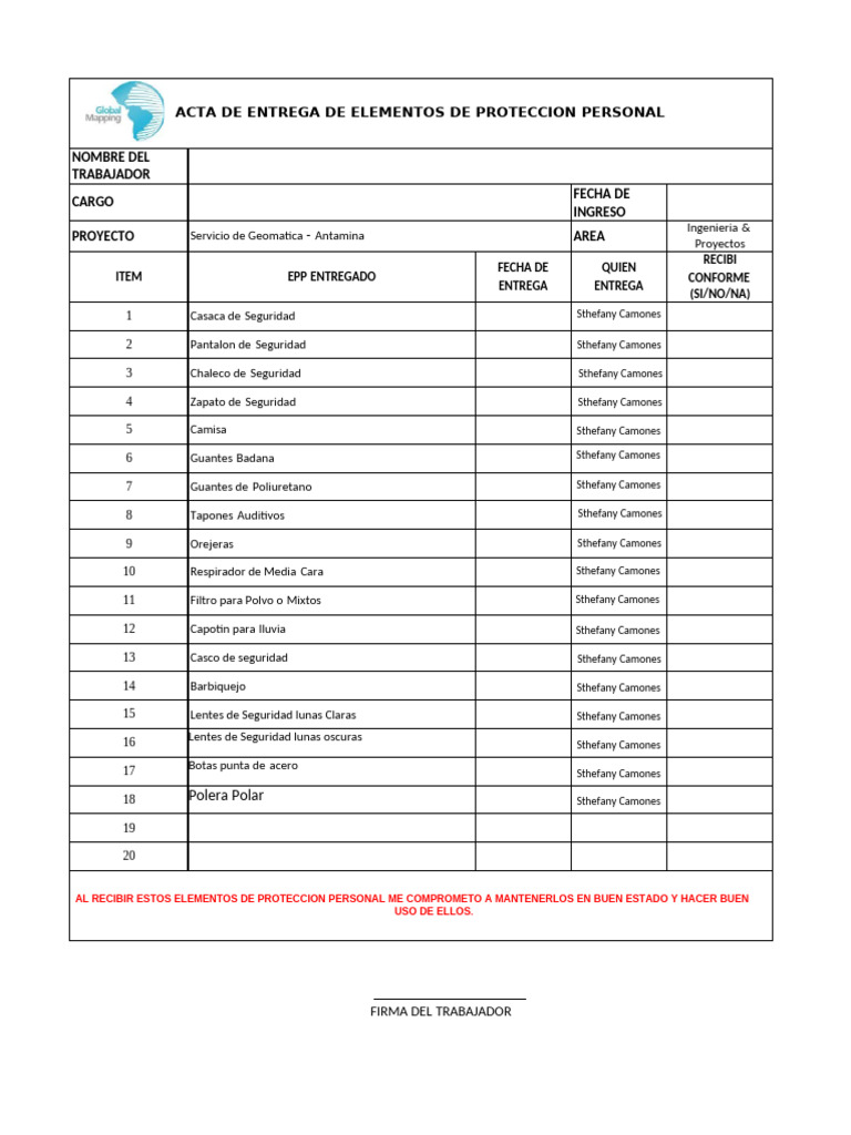 Acta de Entrega EPP | PDF