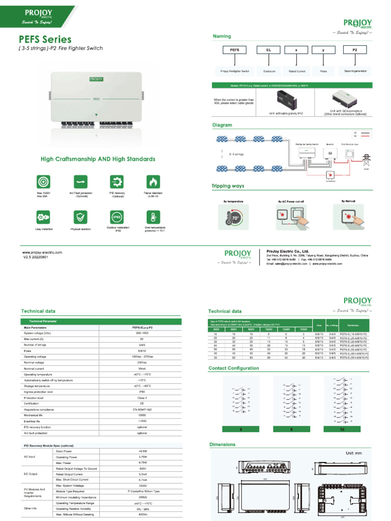 Datasheet - PEFS Firefighter Safety Switches 3-5 String (P2) | PDF