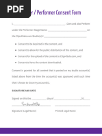 Performer Consent Form for Clips4Sale | PDF