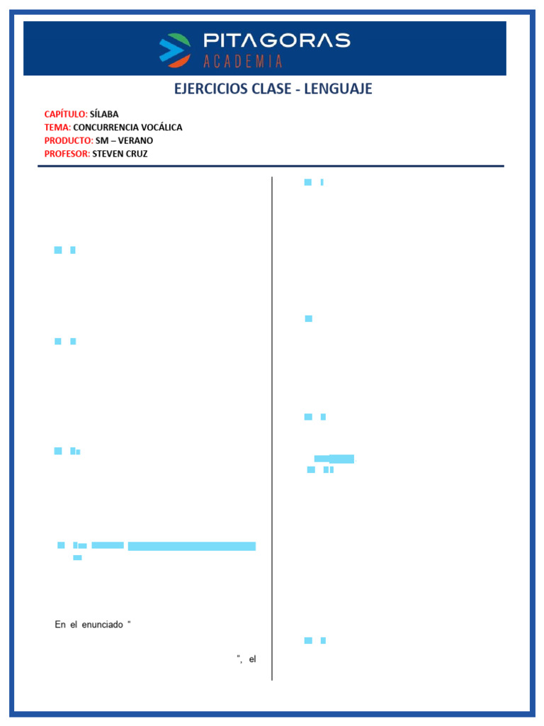 SV Le Ej06 Sílaba | PDF | Fonética | Voz humana