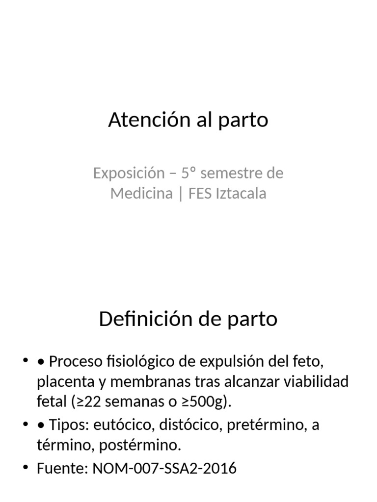Atencion Al Parto Presentacion | PDF | Parto | Embarazo Mamífero