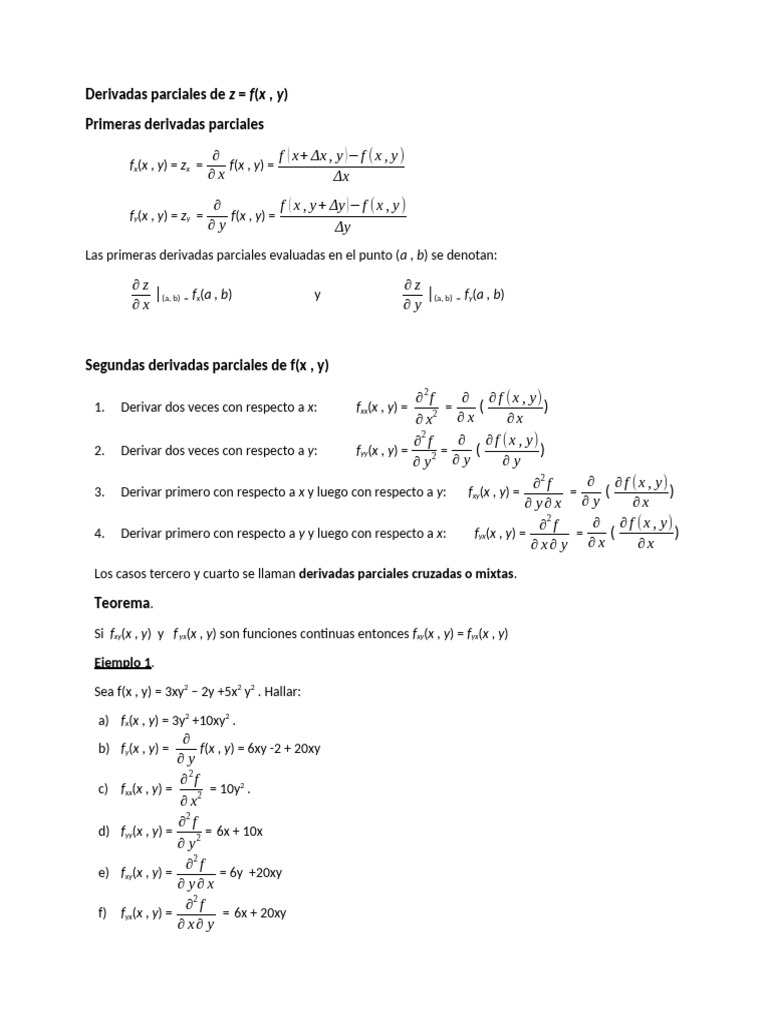 Derivadas Parciales | PDF | Pendiente | Sustracción