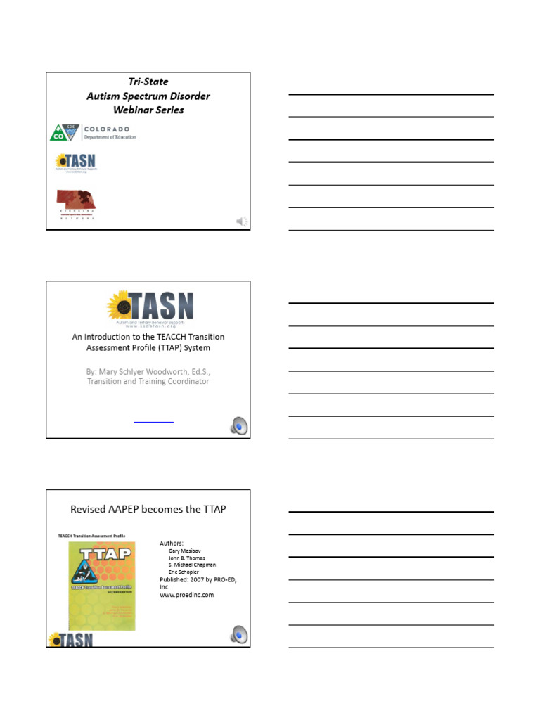 TEACCH Transition Assessment Overview | PDF | Learning | Autism