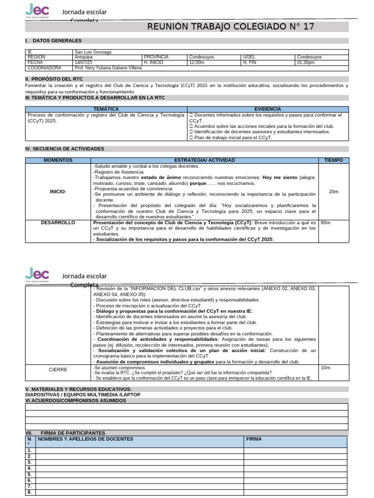 Propuesta de Plan de RTC | PDF