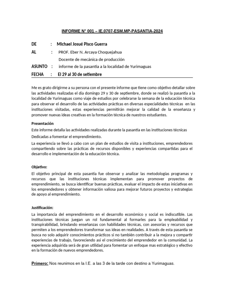 INFORME de Ept Michael | PDF | Iniciativa empresarial | Marketing