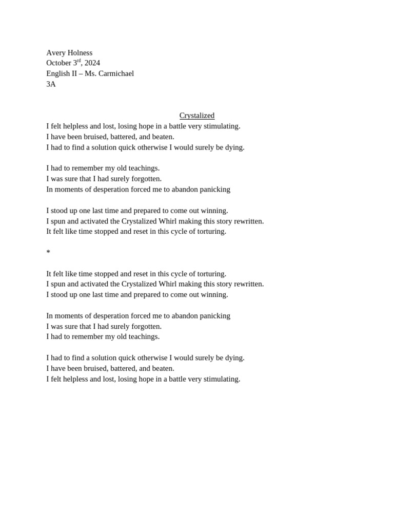 Free Write Palindrome Poem | PDF