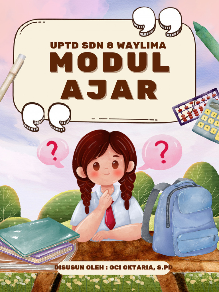 Cokelat Dan Hijau Ilustrasi Lucu Modul Ajar Sekolah Dasar Dokumen A4 | PDF