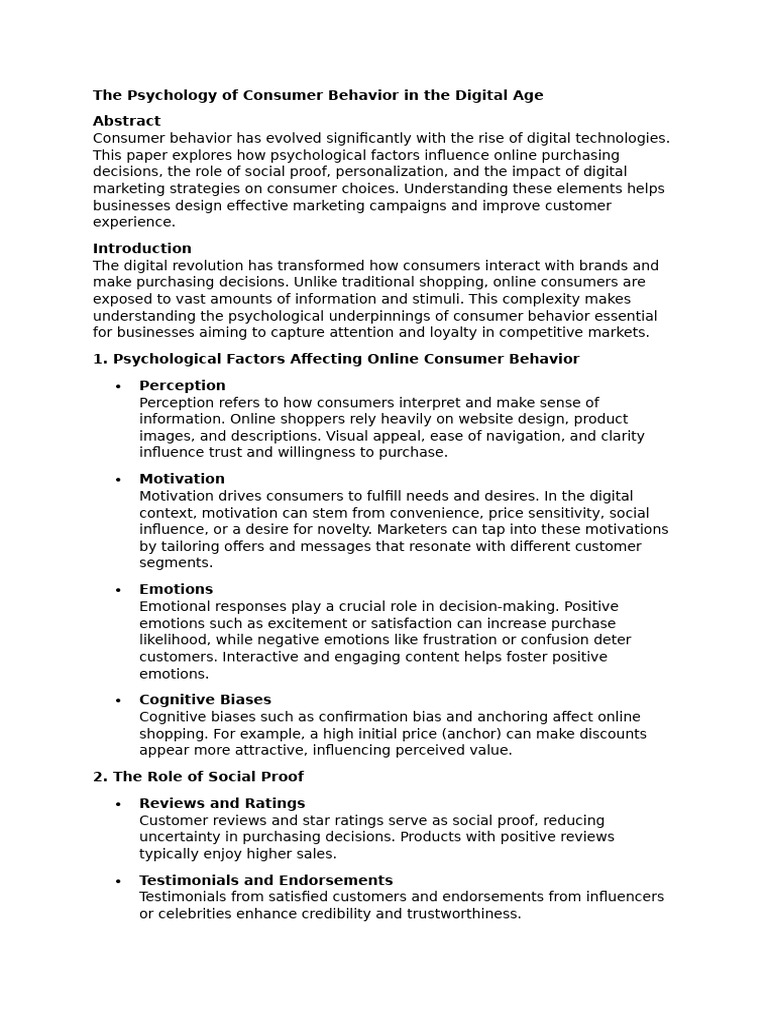 Consumer Behavior Psychology Online | PDF | Consumer Behaviour | Behavior