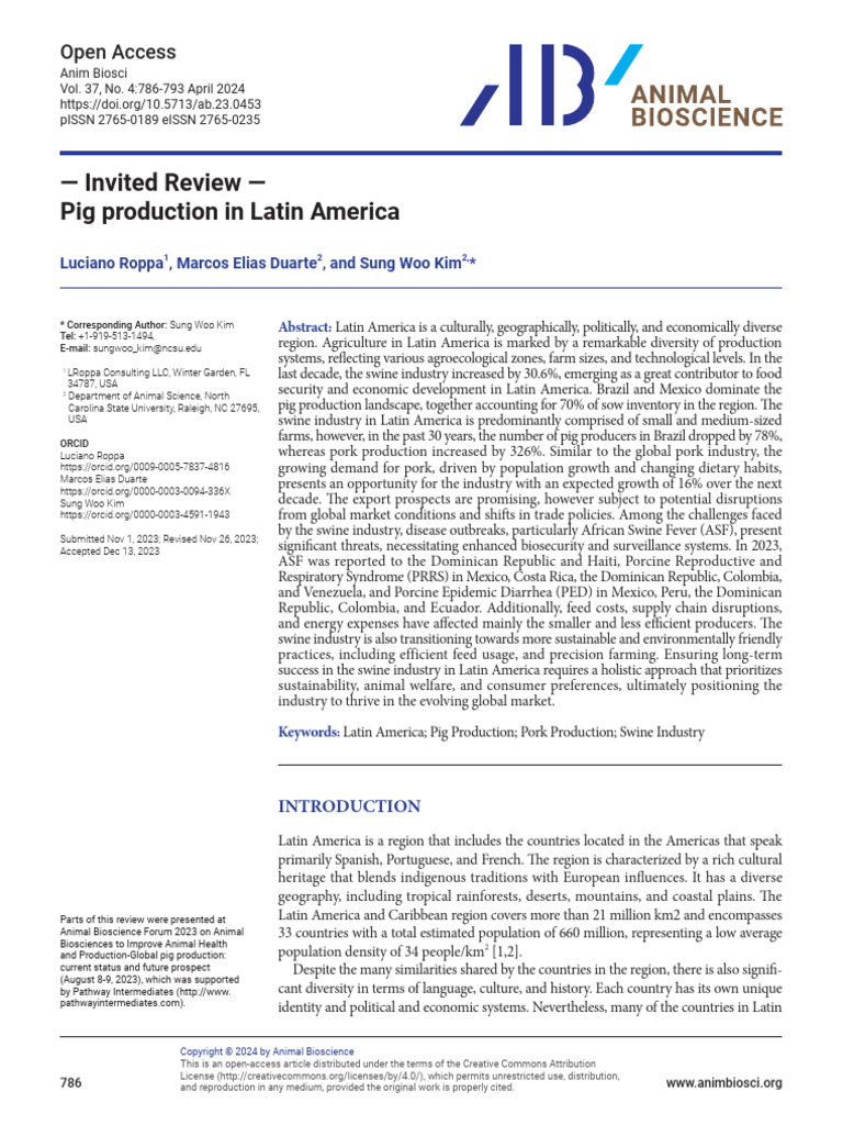 Pig Production Trends in Latin America | PDF | Latin America | Farms
