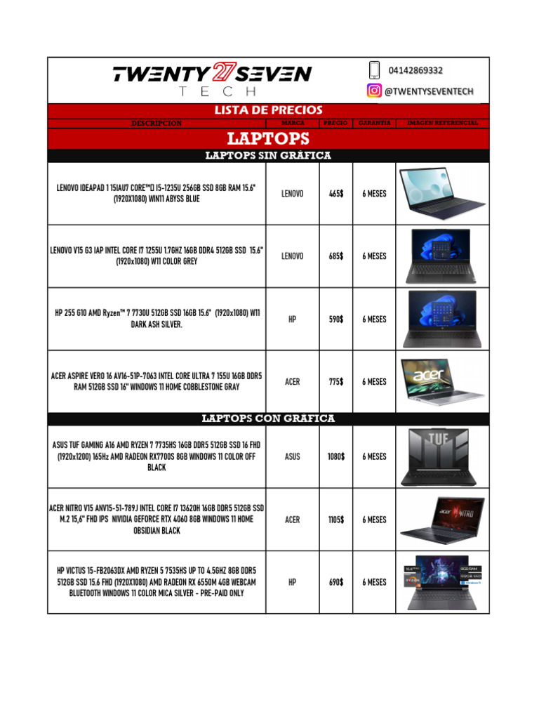Laptop Price List and Specs | PDF | Computer Hardware | Personal Computers