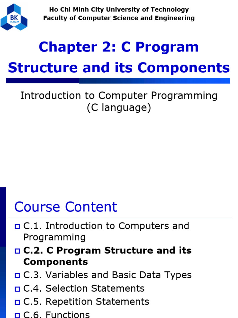 CO1003 - Chapter 2 - C Program Structure and Its Components | PDF | C (Programming Language ...