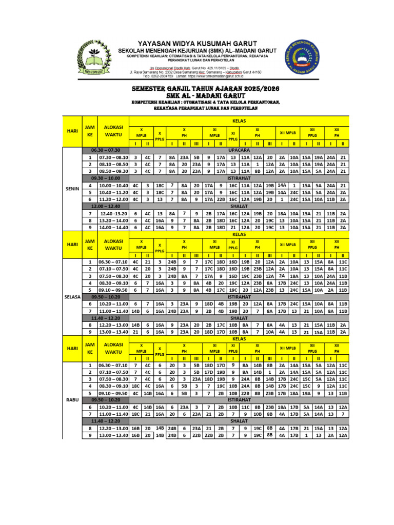 Jadwal Ikm 2025-2026 | PDF