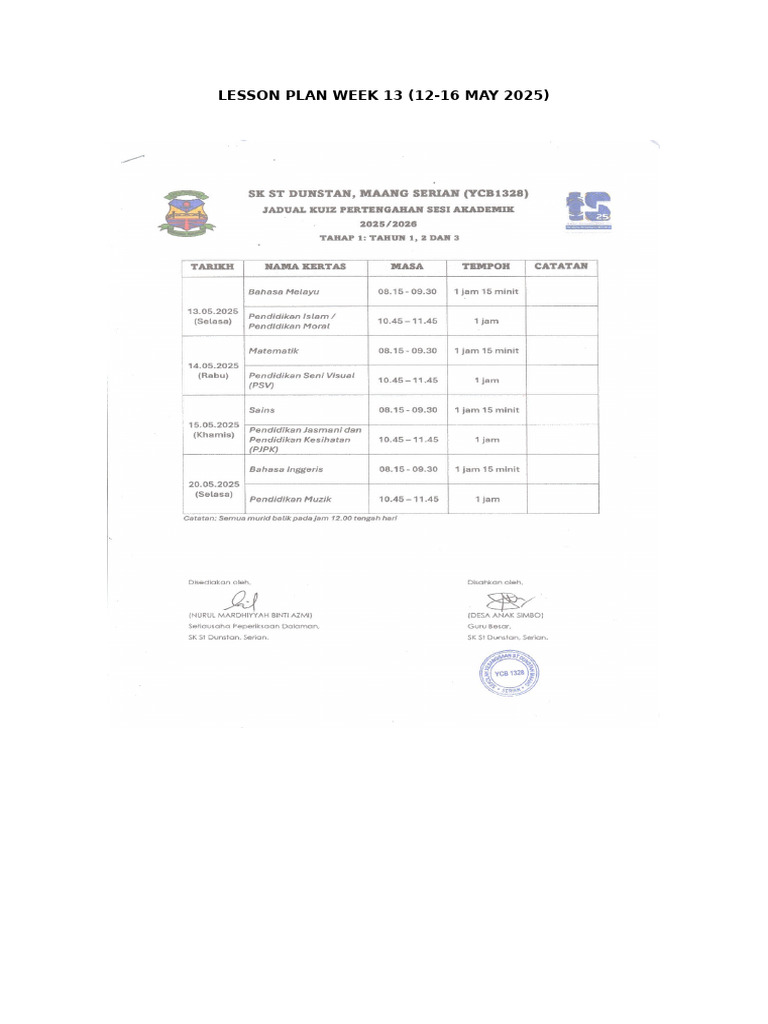 Lesson Plan w13 | PDF