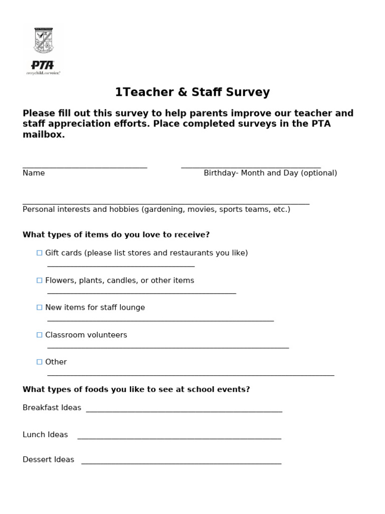 2019 Teacher Staff Appreciation Day | PDF