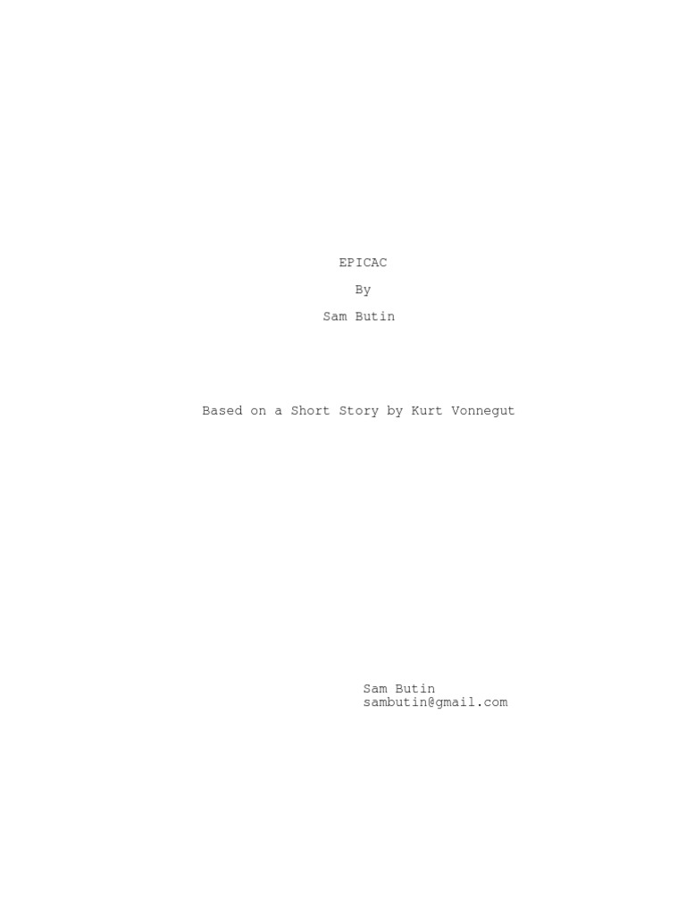 Epicac by Sam Butin | PDF | Leisure