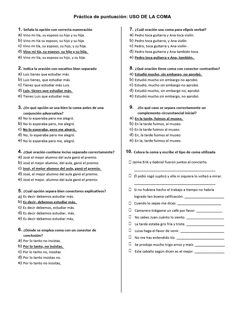 CM Practica Uso de La Coma 5to 69c66bd7 PDF | PDF