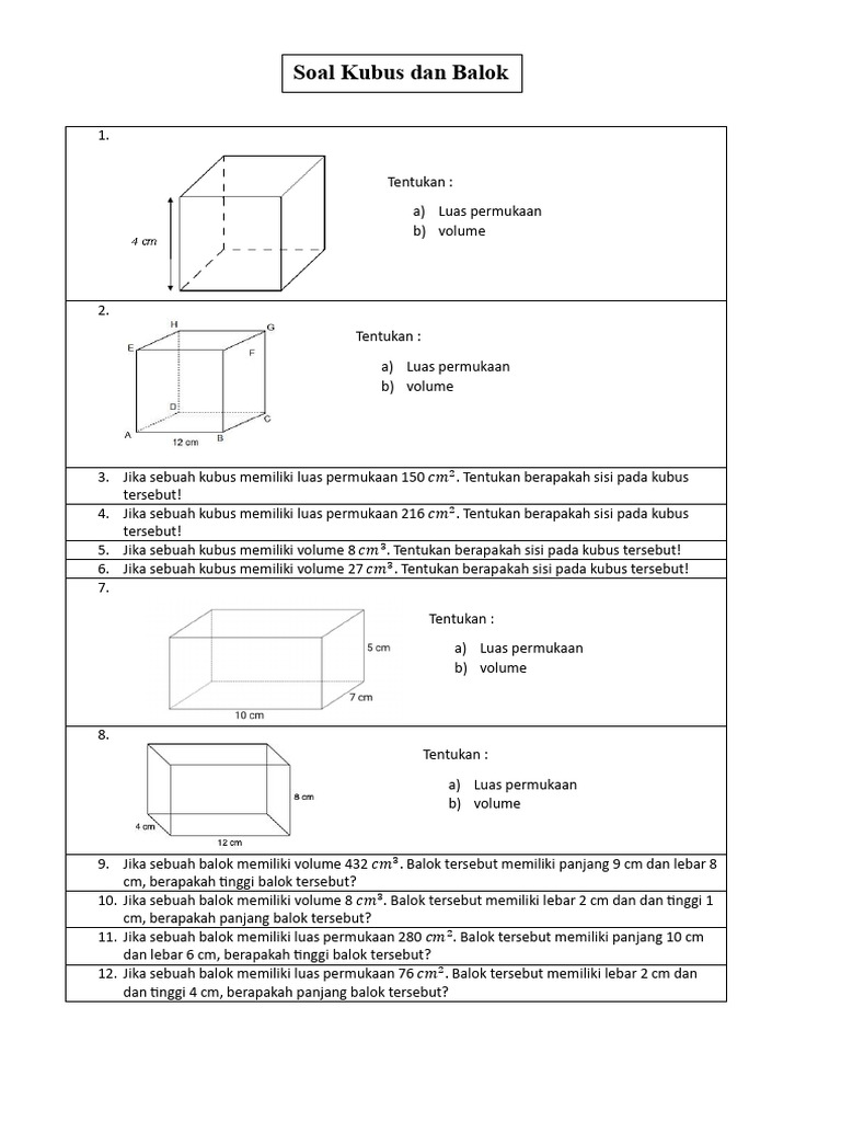 Kubus Dan Balok | PDF