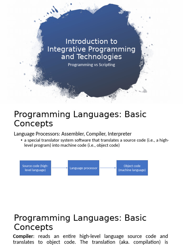 Lecture 1 - Integrative Programming | PDF | Programming Language | Scripting Language