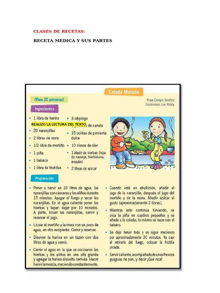 Clases de Recetas | PDF
