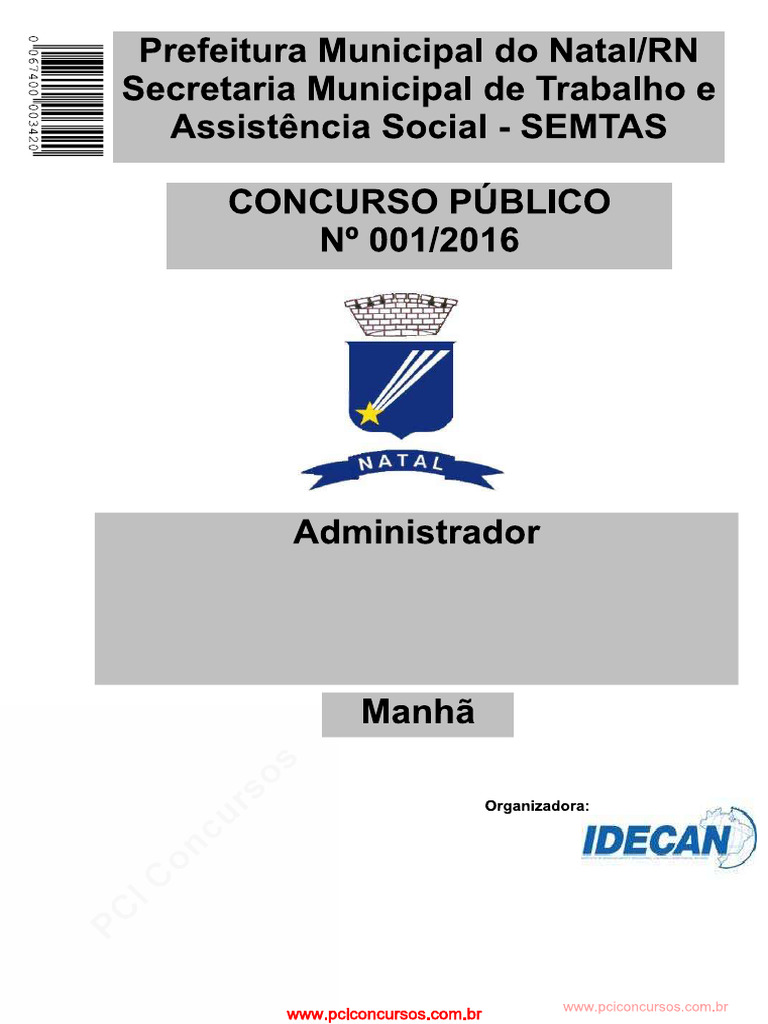 Prova Idecan - Agente Adm 02 - Amd Superior | PDF