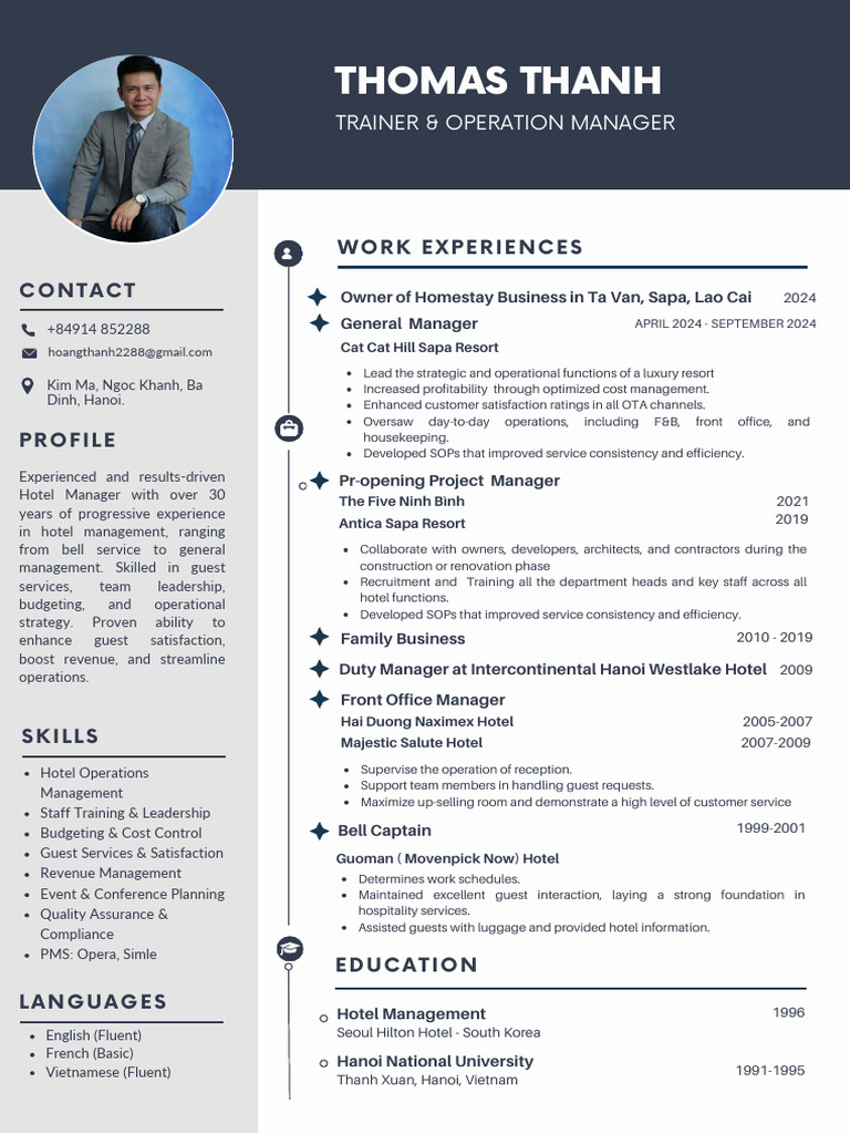 Blue and Gray Simple Professional CV Resume | PDF | Hanoi | Business