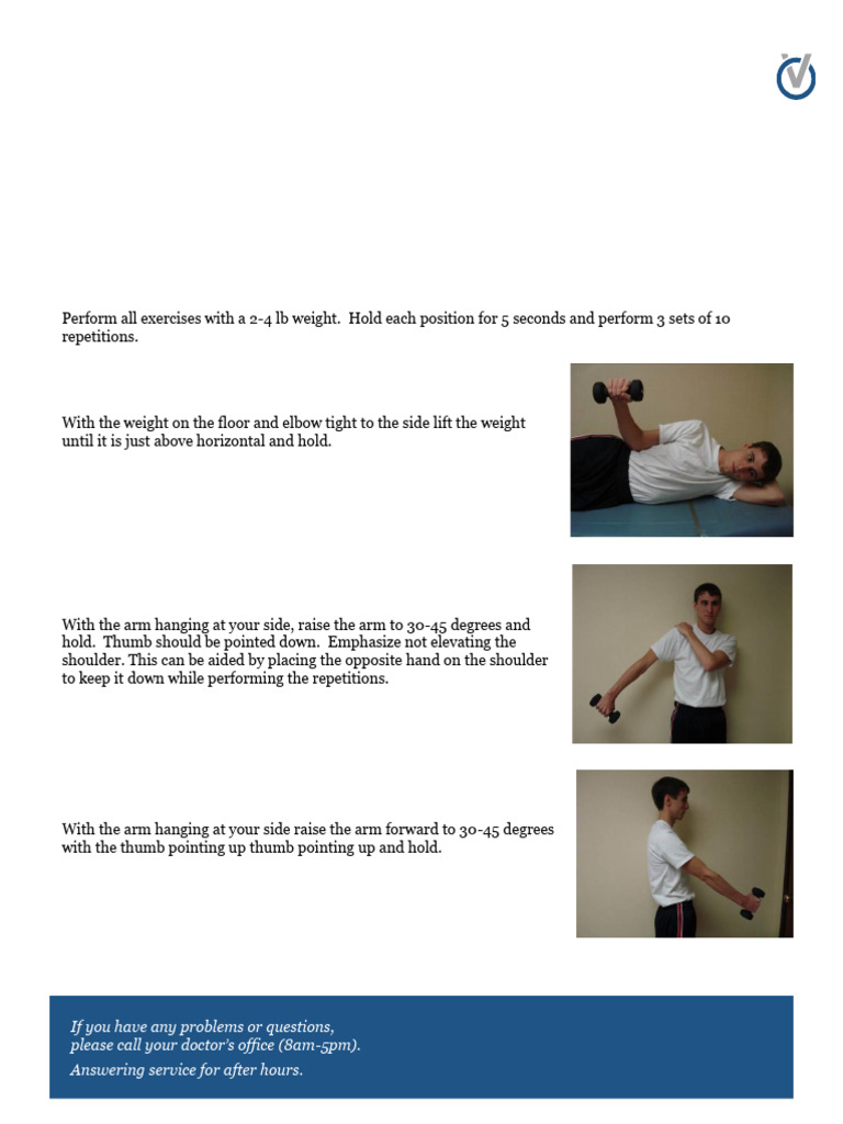 Shoulder Strengthening Exercises Guide | PDF | Anatomical Terms Of ...