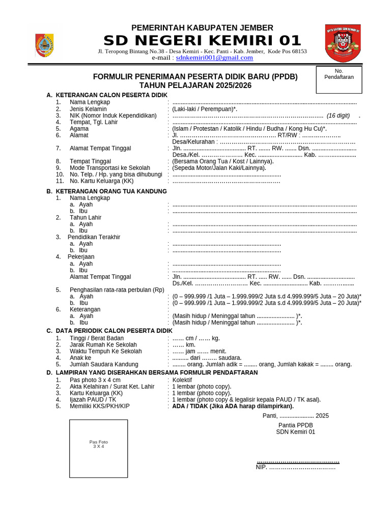 Formulir PPDB 2025 | PDF