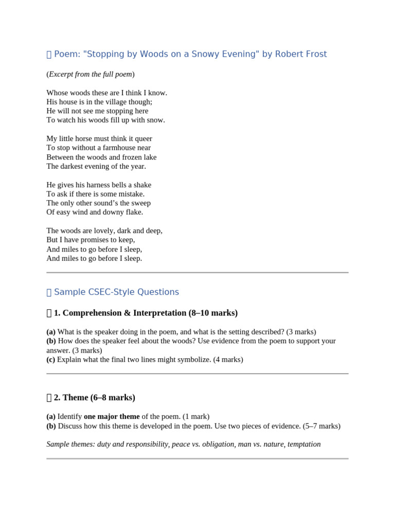 Csec Sample Questions English A | PDF