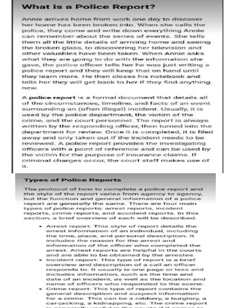 Cdi 5 Midterm Lesson 1 - Police Report | PDF