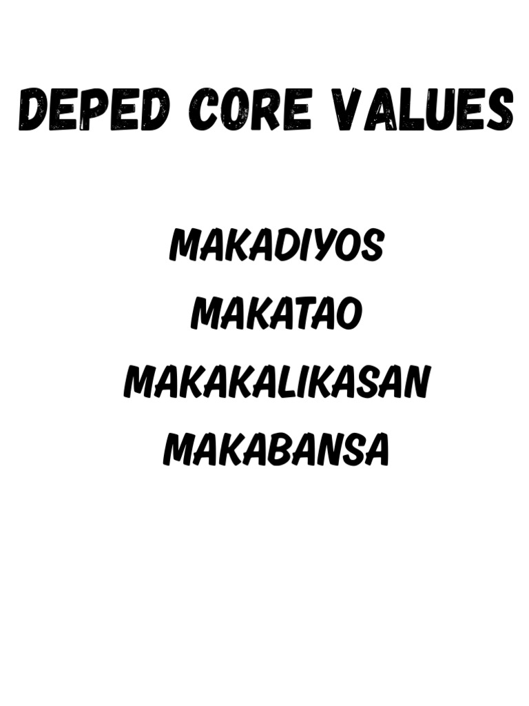 Deped Core Values Makadiyos Makatao Makakalikasan Makabansa - 20250707 ...