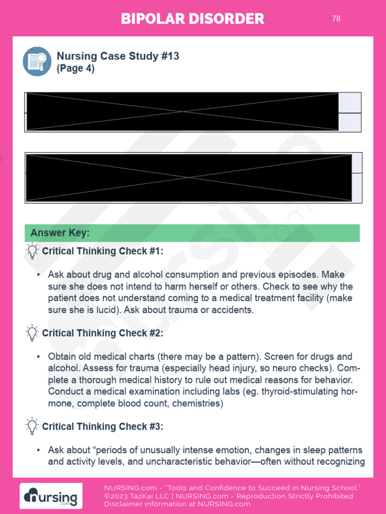 Bipolar Disorder Answer Key | PDF | Mania | Bipolar Disorder
