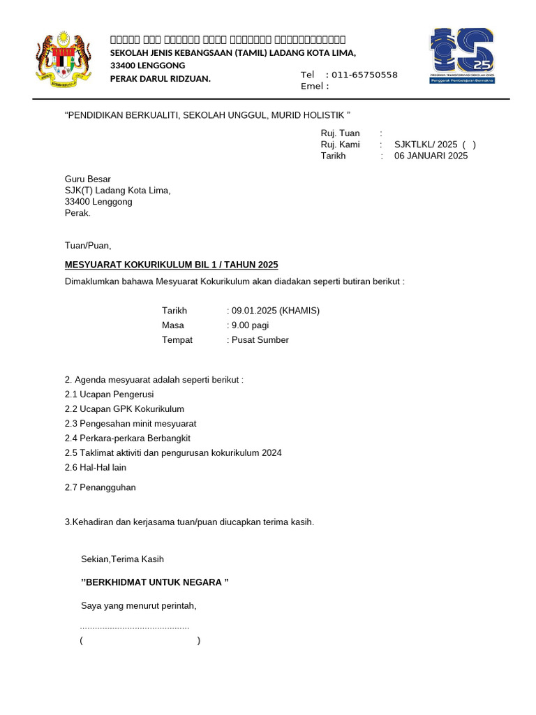Minit Mesyuarat Koko Kali-1 2025 | PDF