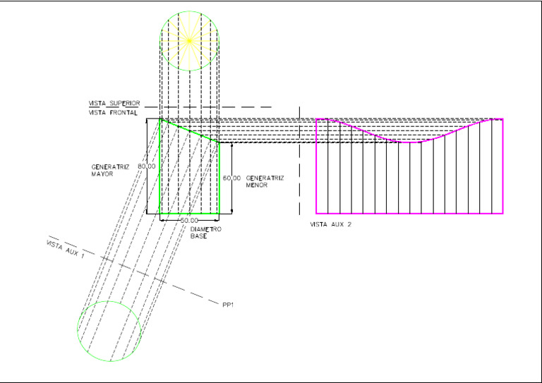 Ejemplo Dibujo Cilindro Truncado | PDF