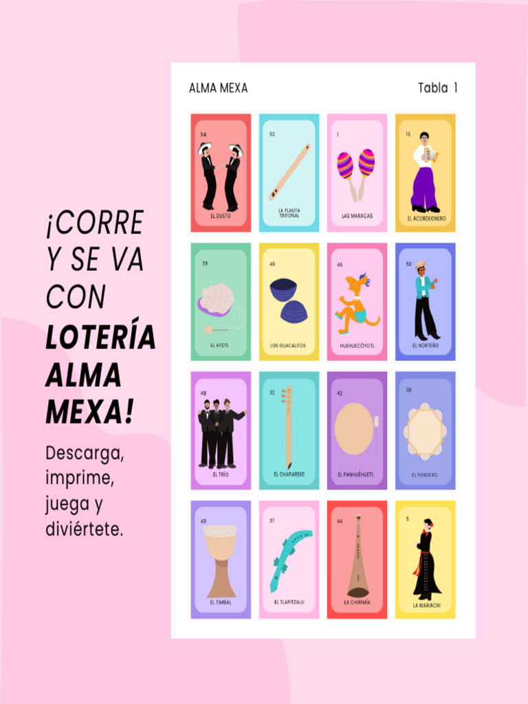 Lotería Mexicana Música Alma Mexa Instagram Post PDF | PDF