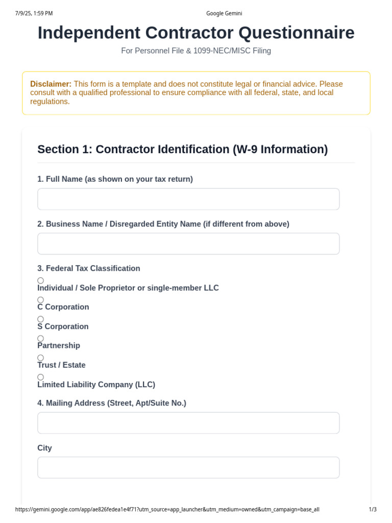 Independent Contractor W-9 Form Guide | PDF | Social Security Number ...