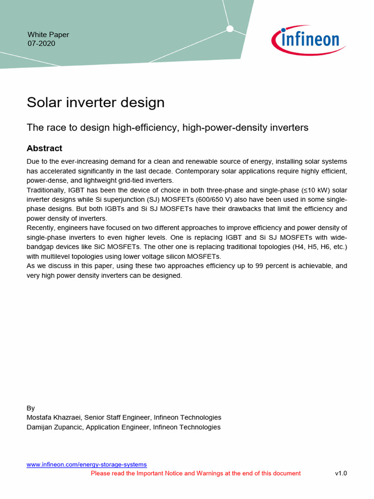 Infineon-Silicon Carbide MOSFET CoolSiC Multilevel Inverter Topolgy For ESS-Whitepaper-V01 00-En ...