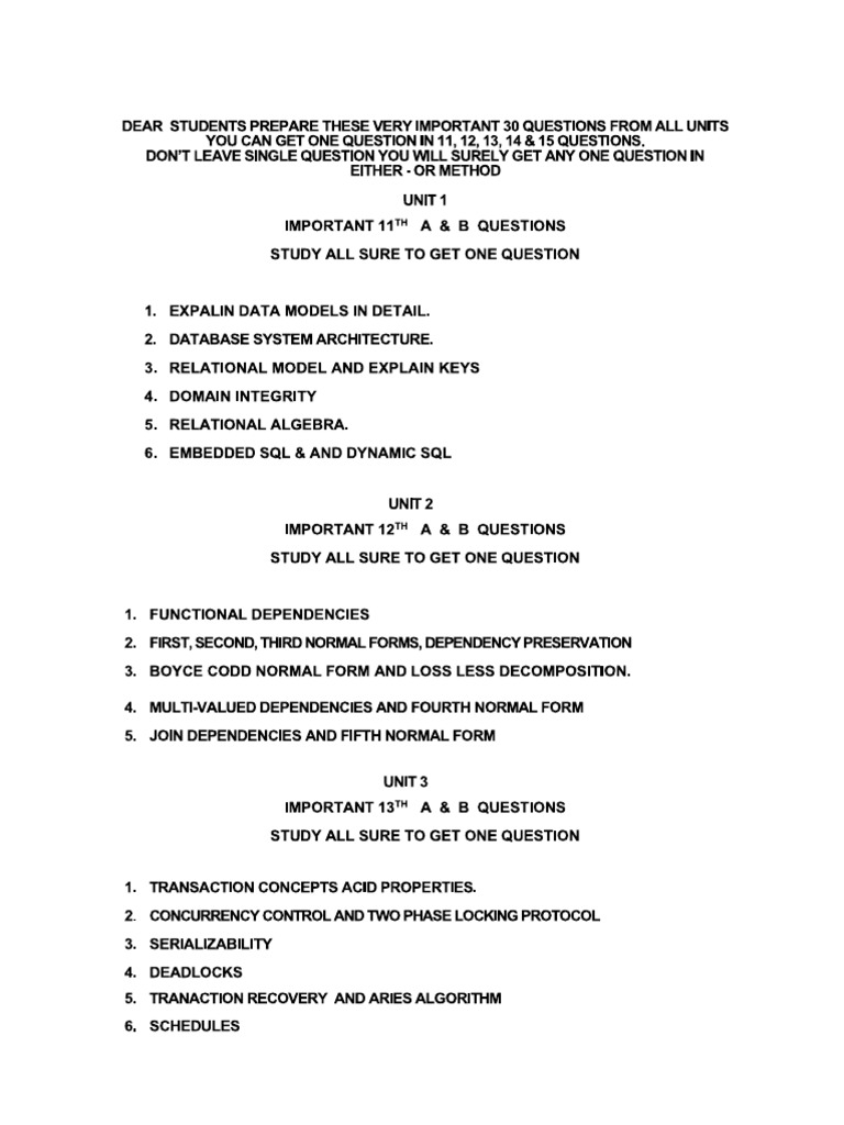 Important 30 Questions | PDF