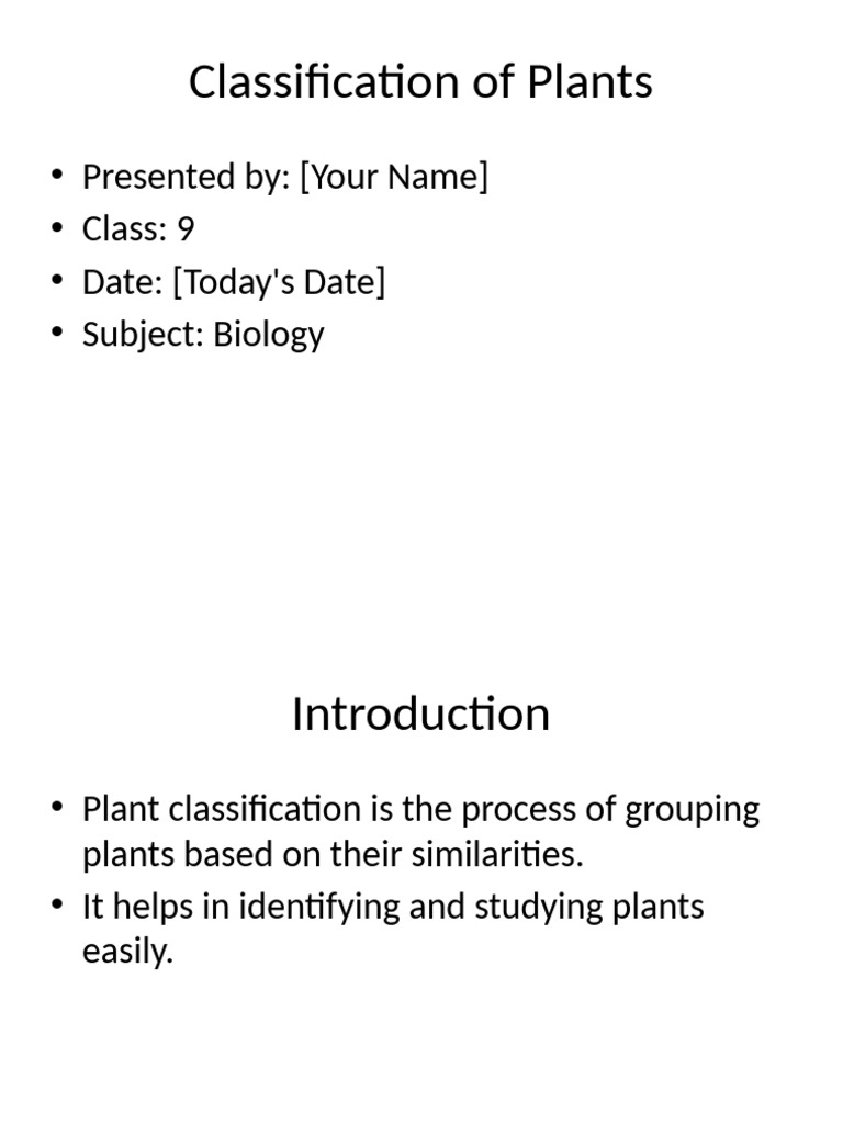 Classification of Plants | PDF