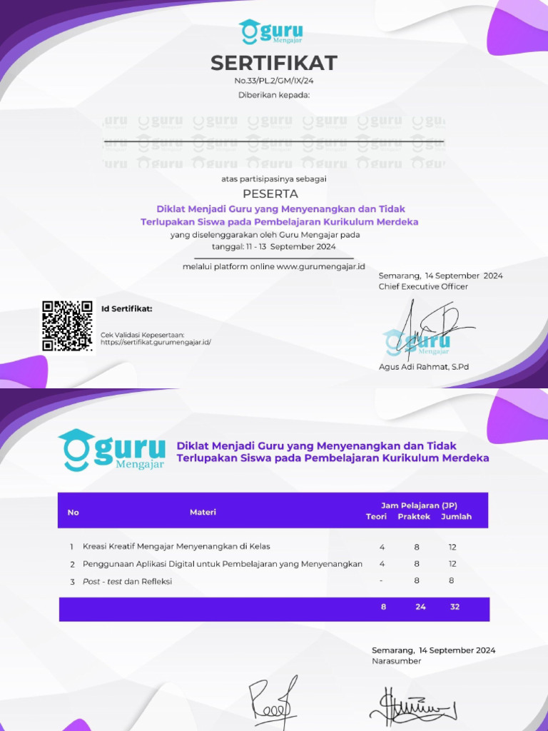 Sertifikat Bu Reni | PDF